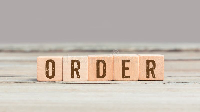 Word Order on wood cubes stock photo. Image of order - 252512926