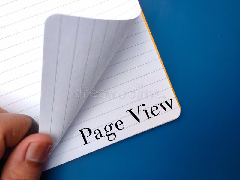 The Word Page View on Blue Background Stock Photo - Image of education ...