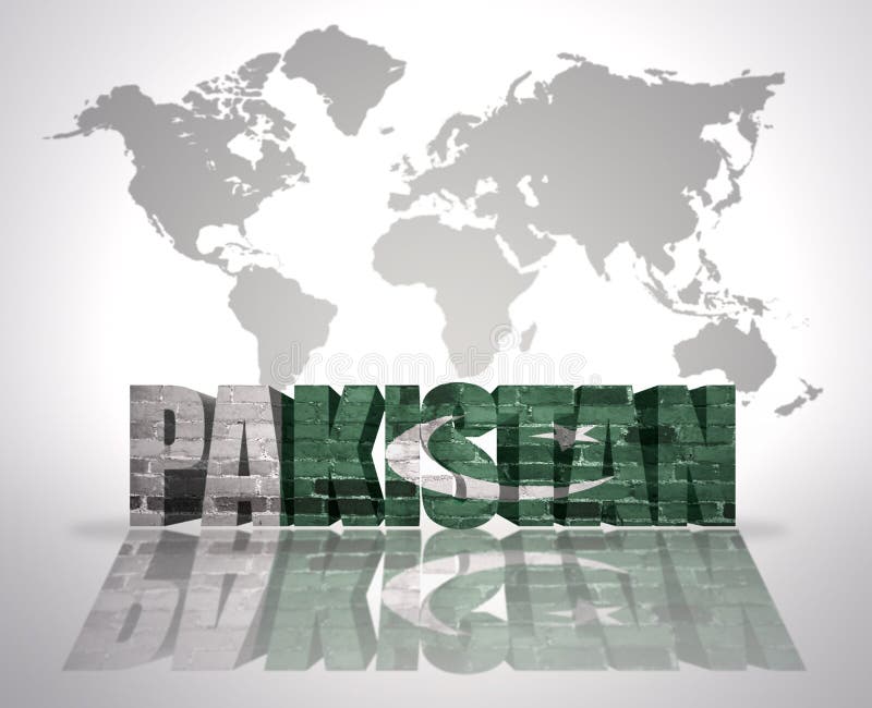 Word Pakistan on a World Map Background Stock Illustration ...
