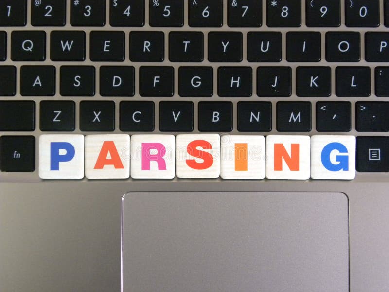 Word Parsing on Keyboard Background Stock Photo - Image of device ...