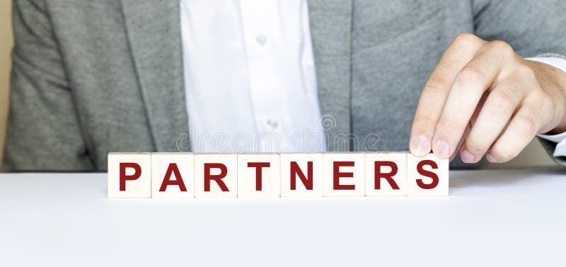 Word PARTNERS Made with Wood Building Blocks Stock Image - Image of ...