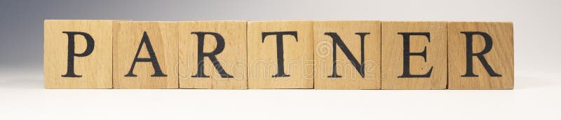 The Word Partners Was Created from Wooden Cubes. Work and Study Stock ...