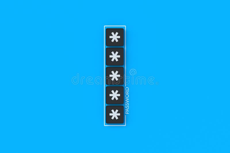 Word Password, Button with Asterisk Signs. Protection Concept Stock ...