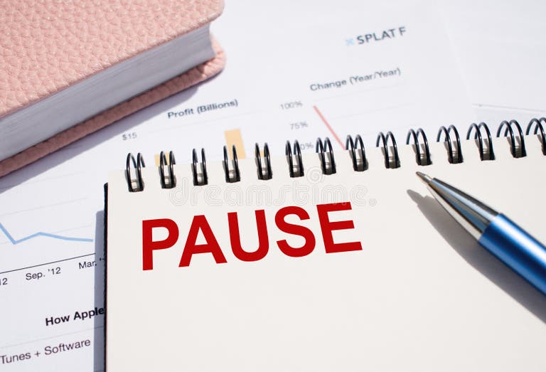 The Word PAUSE on a Paper Notepad. Business Break Concept Stock Photo ...