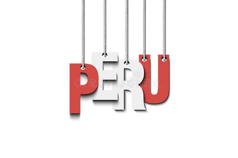 The Word Peru Hang on the Ropes Stock Vector - Illustration of ...