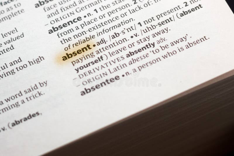The Word or Phrase Absent in a Dictionary Stock Image - Image of ...