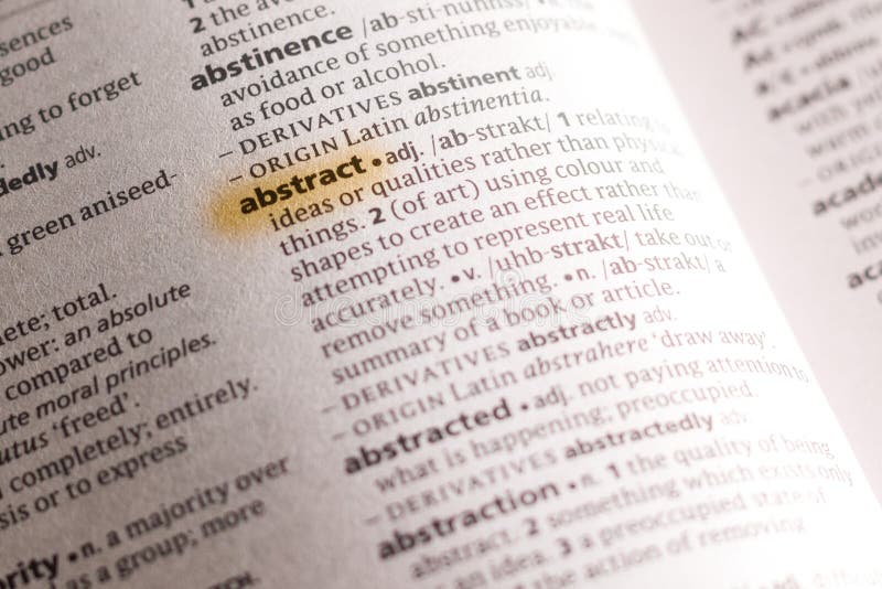 The Word or Phrase Abstract in a Dictionary Stock Image - Image of page ...