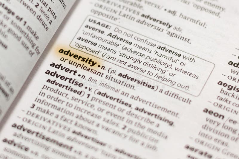 The Word or Phrase Adversity in a Dictionary Stock Photo - Image of ...