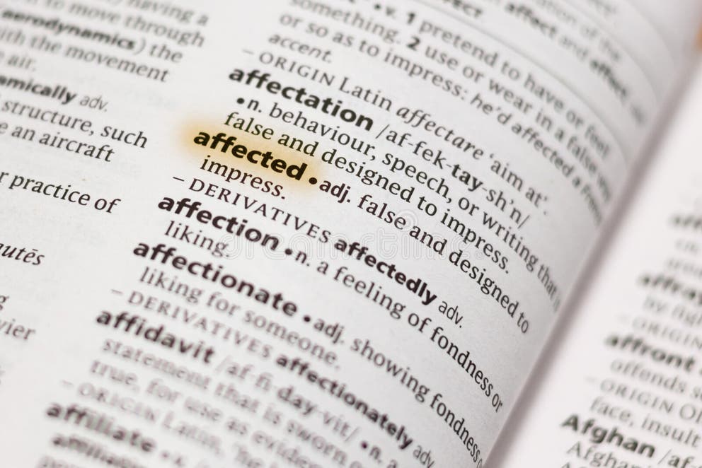 The Word or Phrase Affected in a Dictionary Stock Photo - Image of ...