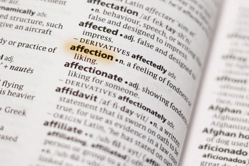 The Word or Phrase Affection in a Dictionary Stock Photo - Image of ...