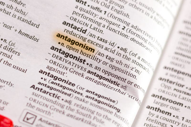 The Word or Phrase Antagonism in a Dictionary Stock Photo - Image of ...