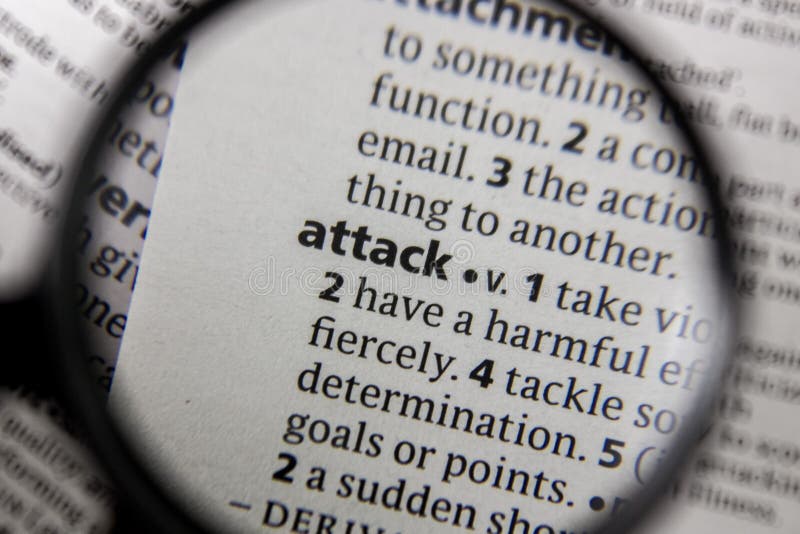 The Word or Phrase Attack in a Dictionary Stock Photo - Image of white ...