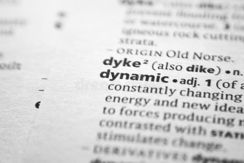 Word or Phrase Dynamic in a Dictionary Stock Image - Image of ...