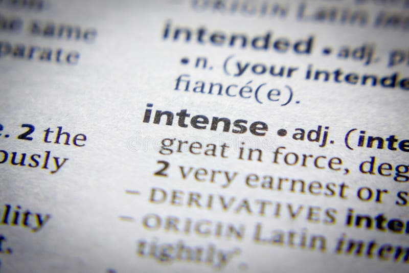 Word or Phrase Intense in a Dictionary Stock Image - Image of paper ...