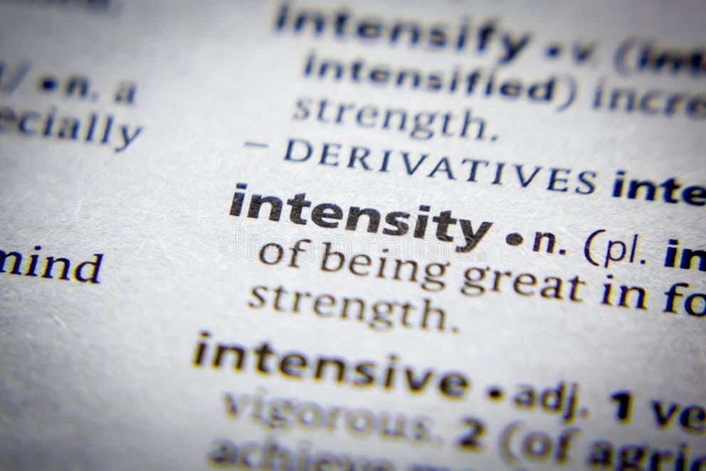 Word or Phrase Intensity in a Dictionary Stock Photo - Image of meaning ...