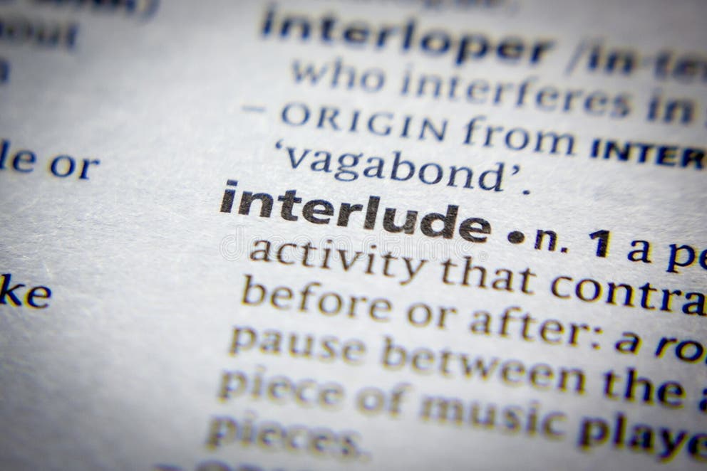 Word or Phrase Interlude in a Dictionary. Stock Image - Image of ...