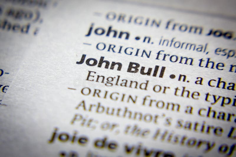 Word or Phrase John Bull in a Dictionary Stock Image - Image of ...