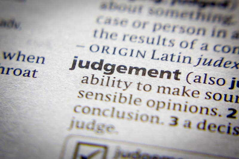 Word or Phrase Judgement in a Dictionary Stock Image - Image of white ...