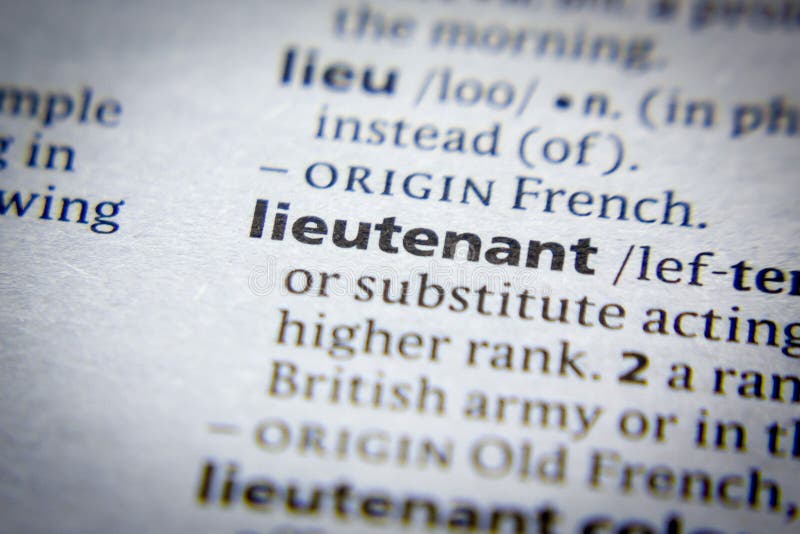 Word or Phrase Lieutenant in a Dictionary Stock Photo - Image of page ...