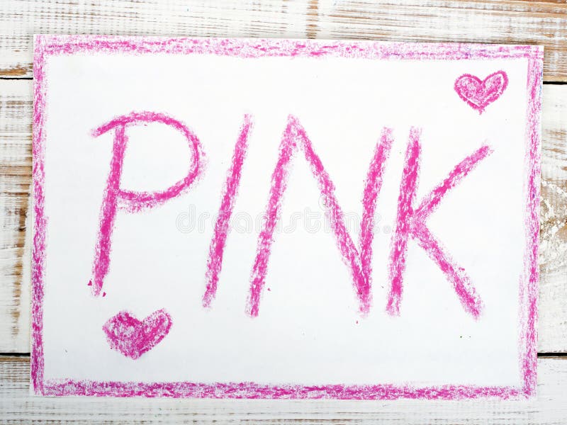 Word PINK stock illustration. Illustration of crayon - 57014141