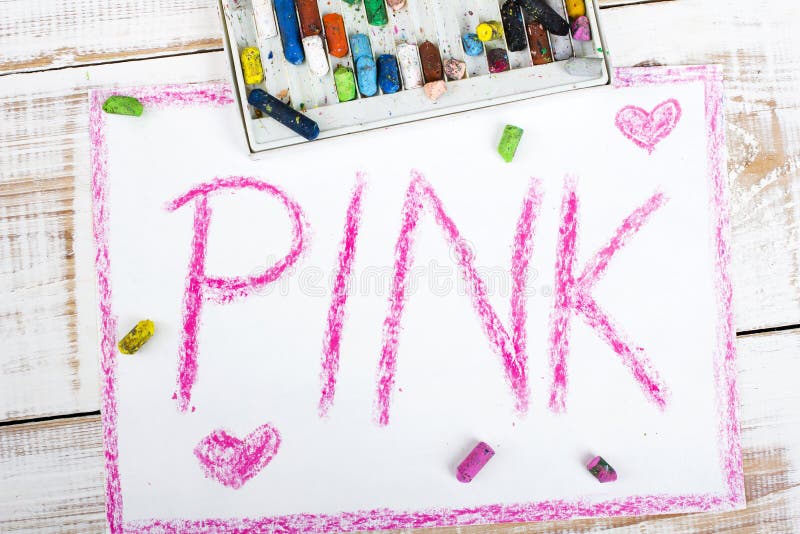 Word Pink Slip Painted on White Brick Wall Stock Illustration ...