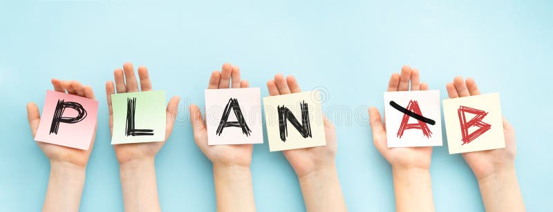 The Word Plan B that Appears on the Sticky Notes in the Hands ...