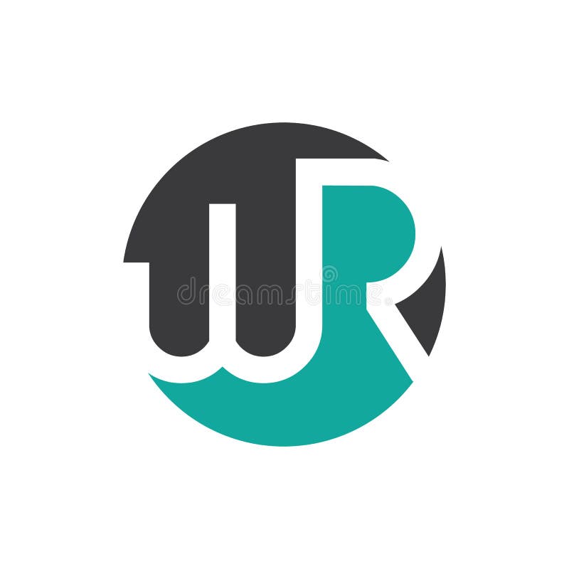 Circle Style Letter WR Initial Logo Design Vector Template Stock Vector ...