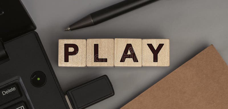 Word PLAY Made with Wood Building Blocks. Top View Stock Photo - Image ...