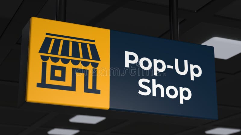 Word Pop-up Store on Signage 3d Illustration. Used To Represent ...