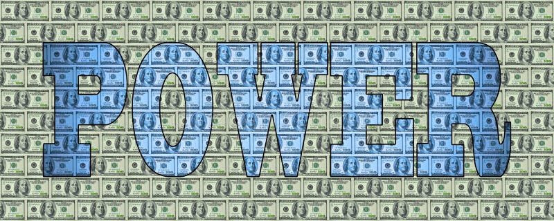 The Word POWER on a Background of Dollars Stock Photo - Image of ...