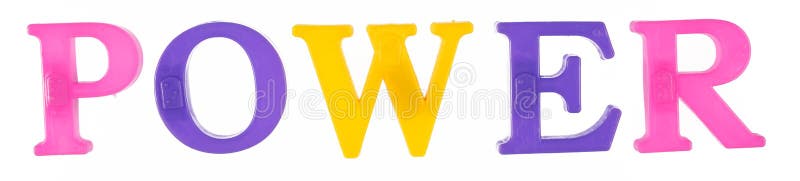 The Word Power is Lined with Multicolored Plastic Letters Stock Photo ...