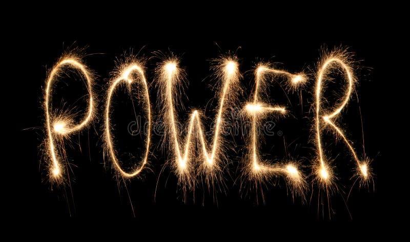 Word Power Written Sparkler Stock Photo - Image of heat, outline: 8668124