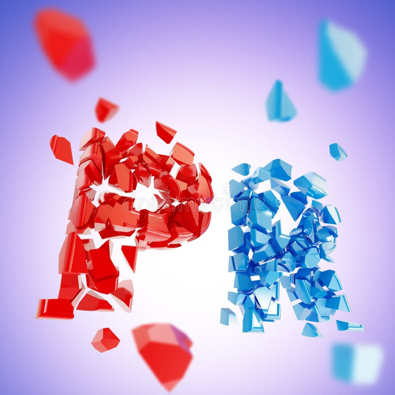 Word PR Broken into Pieces Background Stock Illustration - Illustration ...