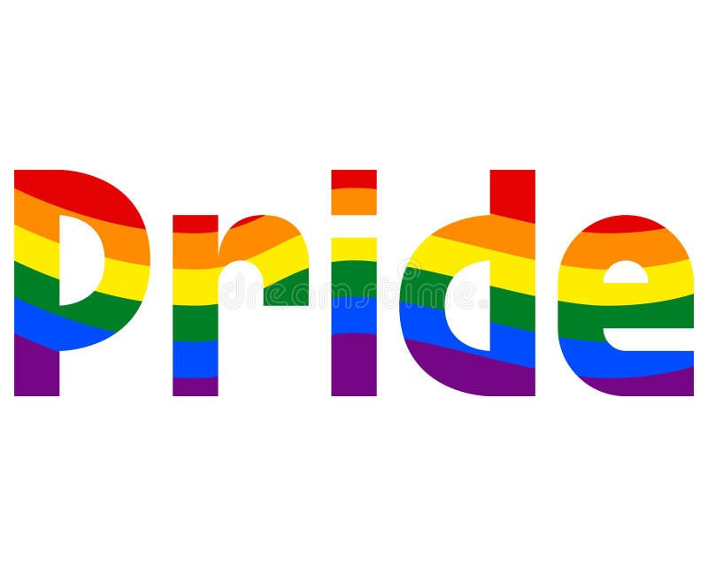 Word Pride in Multicolored Gradient. Emblem for Pride Month Stock ...