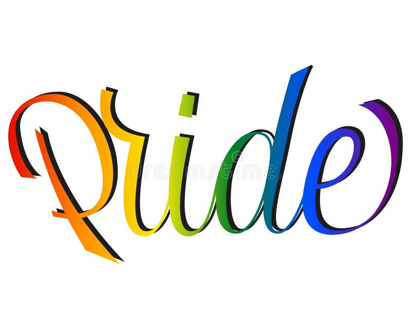 Word Pride in Multicolored Gradient. Emblem for Pride Month Stock ...