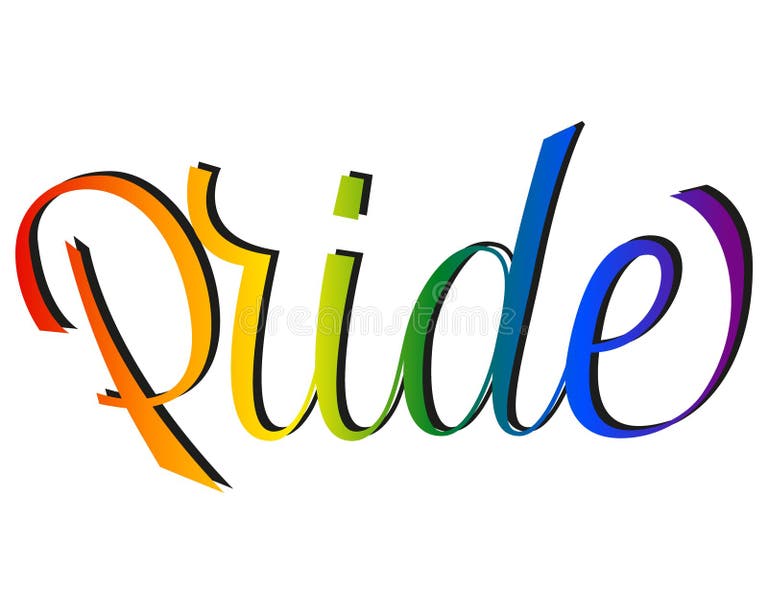 Word Pride in Multicolored Gradient. Emblem for Pride Month Stock ...