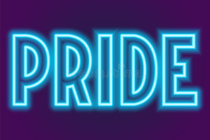 Word Pride Neon Sign for Pride Month Stock Vector - Illustration of ...