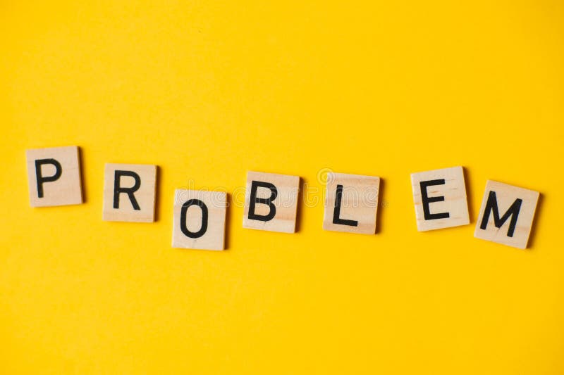 Word Problem on a Yellow Background. the Concept of Difficulties Stock ...