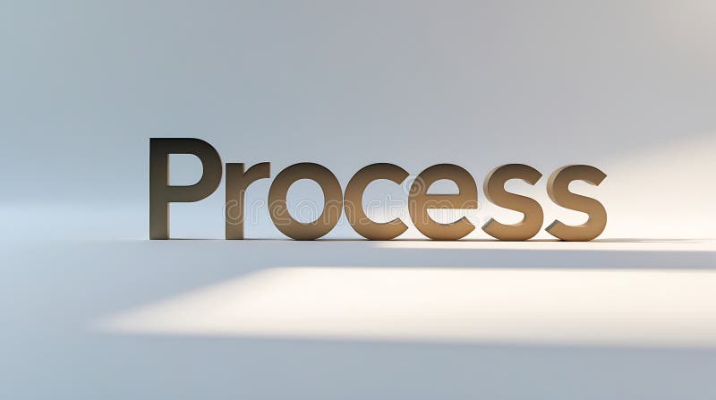 Word Process in Bold Typography with Soft Shadows on a Light Background ...