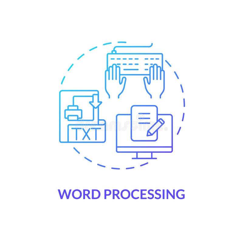 Word Processing Blue Gradient Concept Icon Stock Vector - Illustration ... Word Processing Blue Gradient Concept Icon Stock Vector - Illustration ...