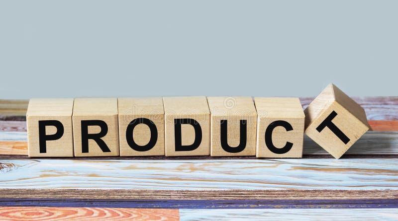 Word Product Made from Building Blocks Isolated on Light Background ...