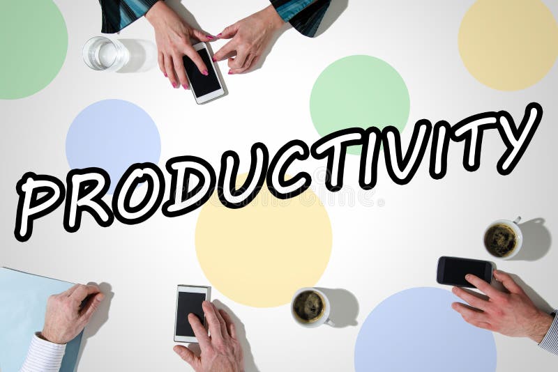 Word Productivity with Hands Using Smartphones Stock Image - Image of ...