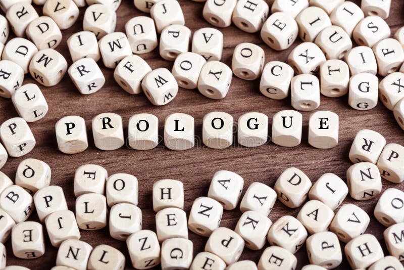 Prologue, Letter Dices Word Stock Photo - Image of wood, letters: 253285230