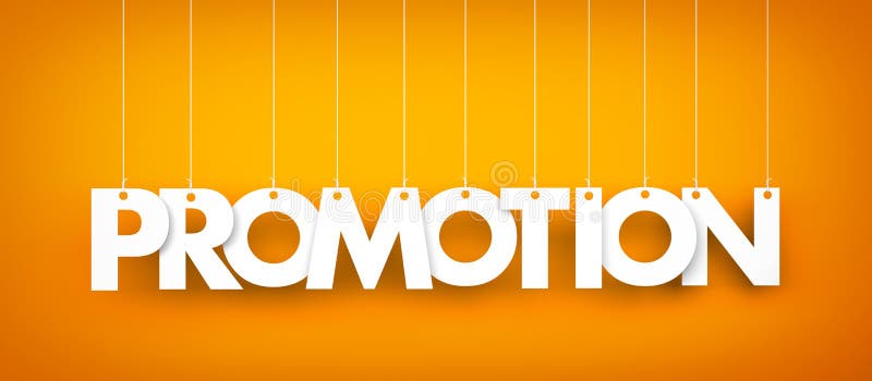 Word Promotion Hanging on Orange Background Stock Illustration ...