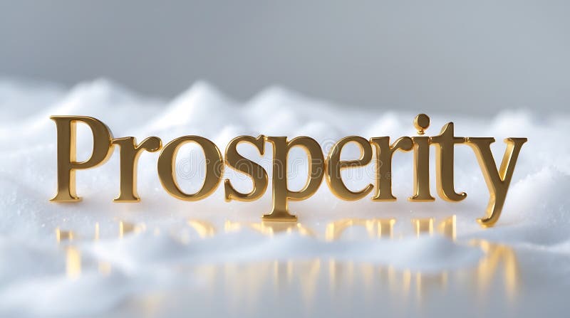 Golden Word Prosperity Resting on a Soft Surface with a Subtle ...