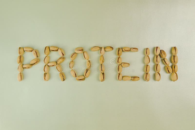 The Word Protein Written with Pistachios Stock Photo - Image of ...