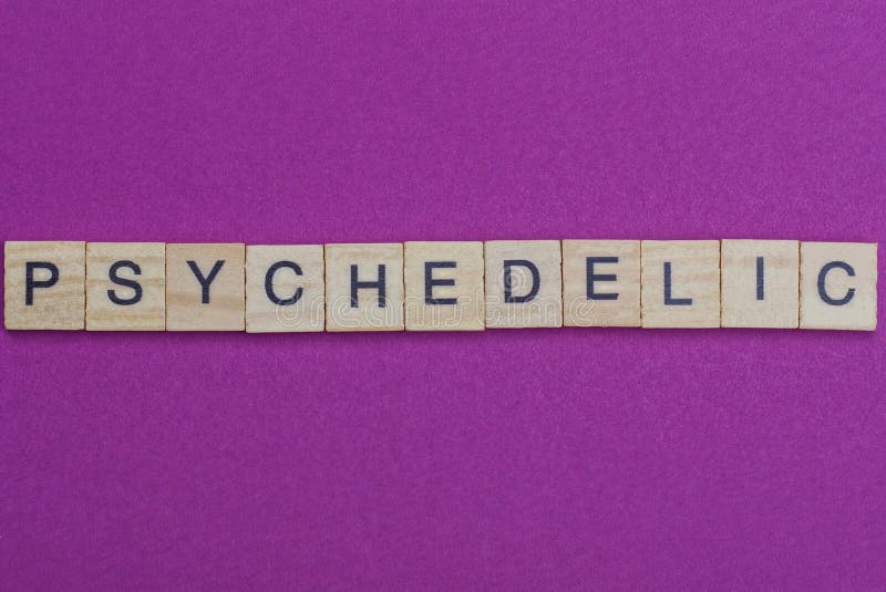 Word Psychedelic from Wooden Letters Stock Photo - Image of process ...