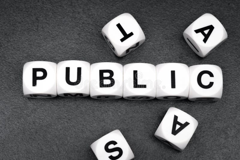 Word public on toy cubes stock photo. Image of communication - 95055438