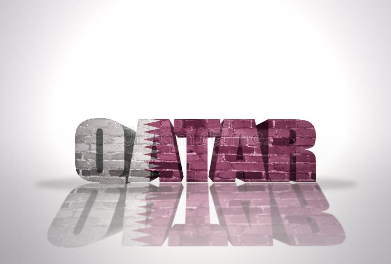 Word Qatar Country is Written with Leaves on a White Insulated ...