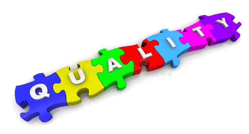 Quality. Word on the Multicolored Puzzles Stock Illustration ...